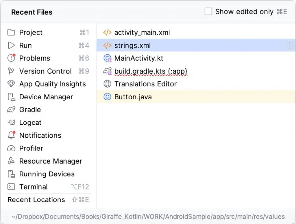A Tour of the Android Studio User Interface – Answertopia