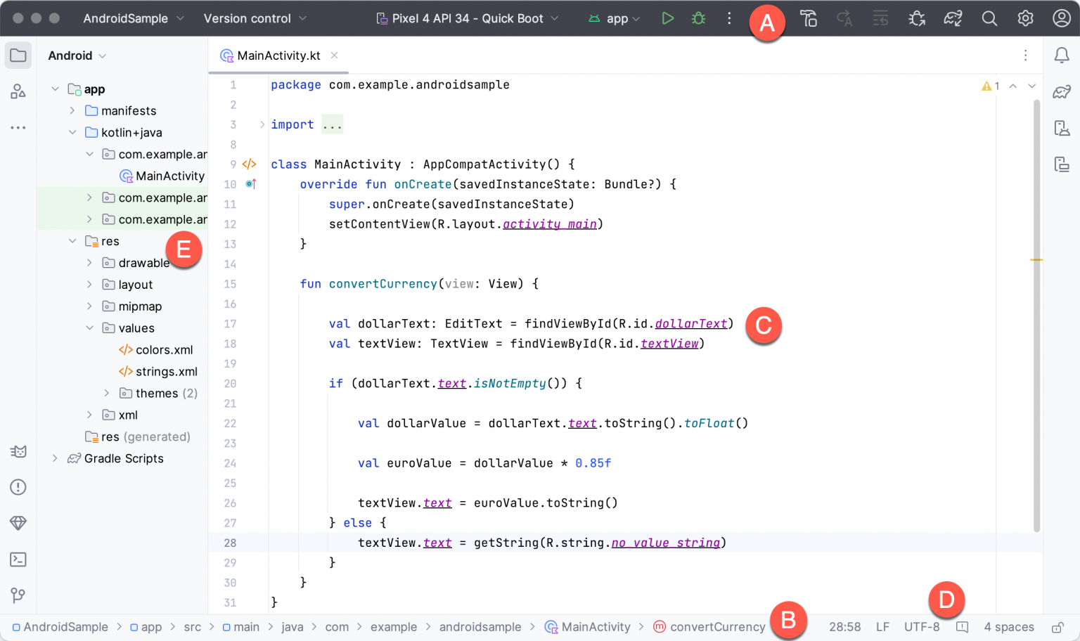 A Tour of the Android Studio User Interface – Answertopia